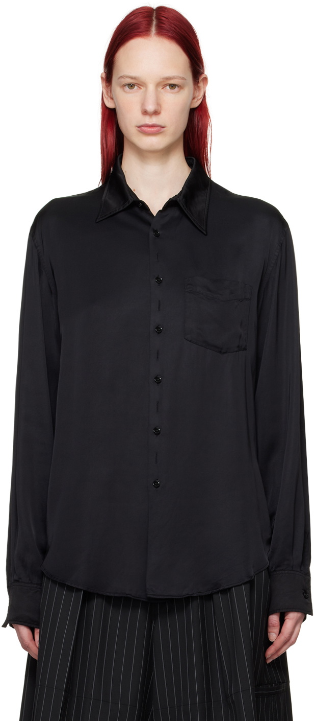 MM6 Maison Margiela Black Cutout Shirt MM6 Maison Margiela