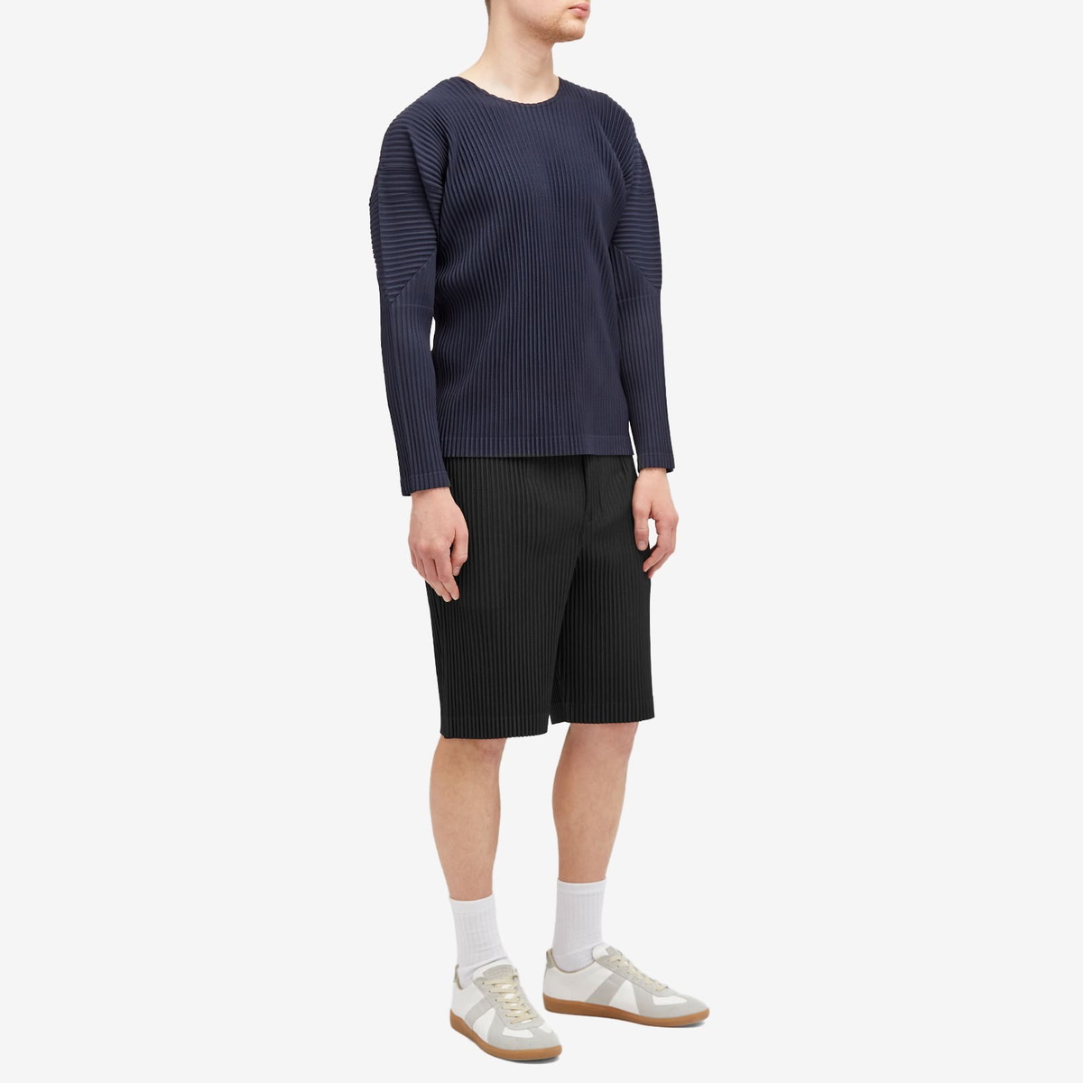 Homme Plissé Issey Miyake Men's Pleated Shorts in Black Homme Plissé Issey Miyake Men's Pleated Shorts in Black