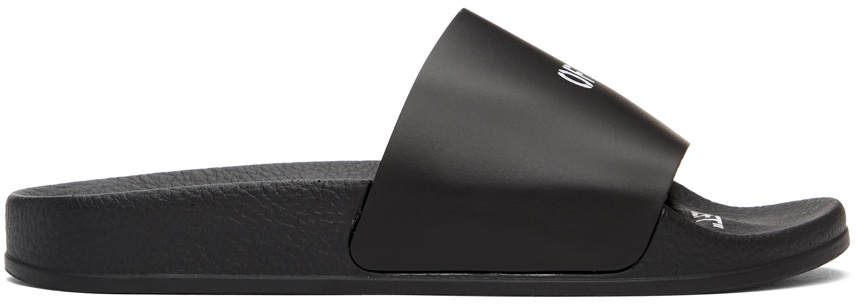 Off-White Black Logo Pool Slides Off-White