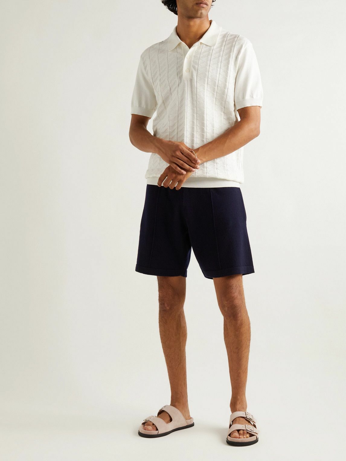 Mr P. - Straight-Leg Pintucked Wool and Cashmere-Blend Drawstring ...