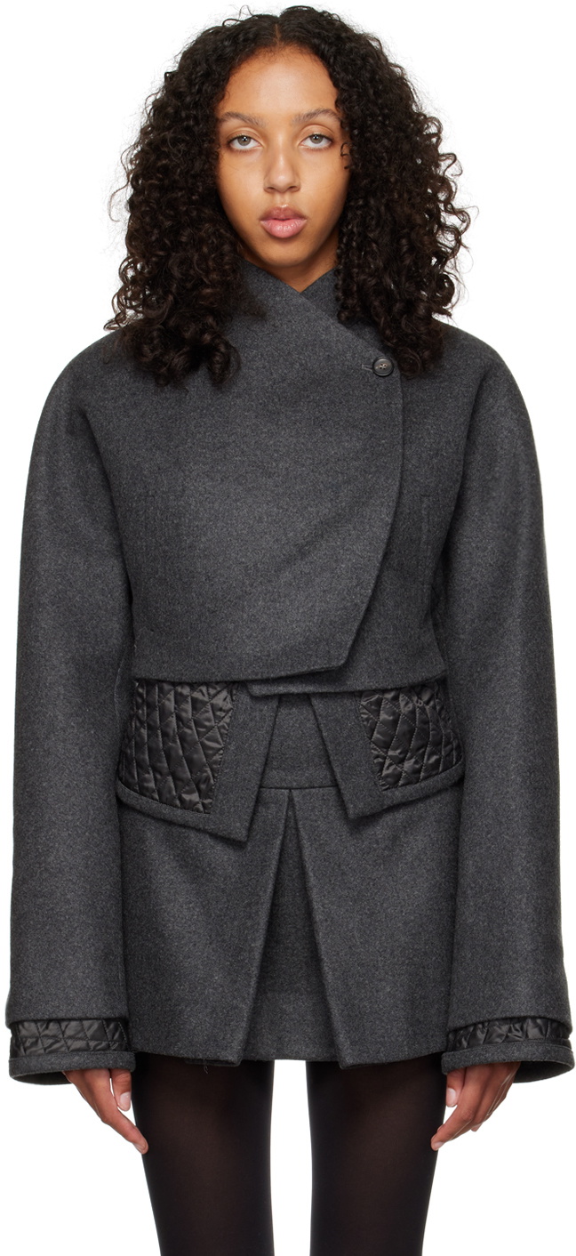 Maximilian Davis Gray Quilted Jacket Maximilian Davis