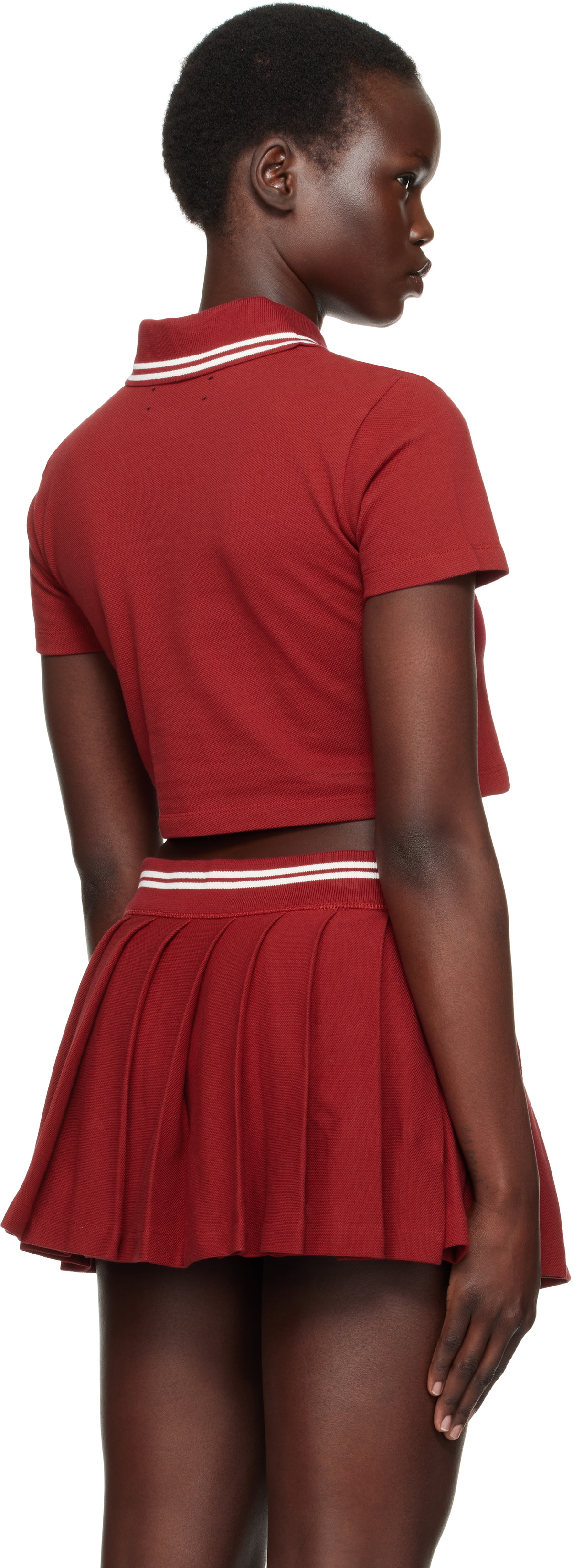 AMIRI Red MA Quad Cropped Polo Amiri