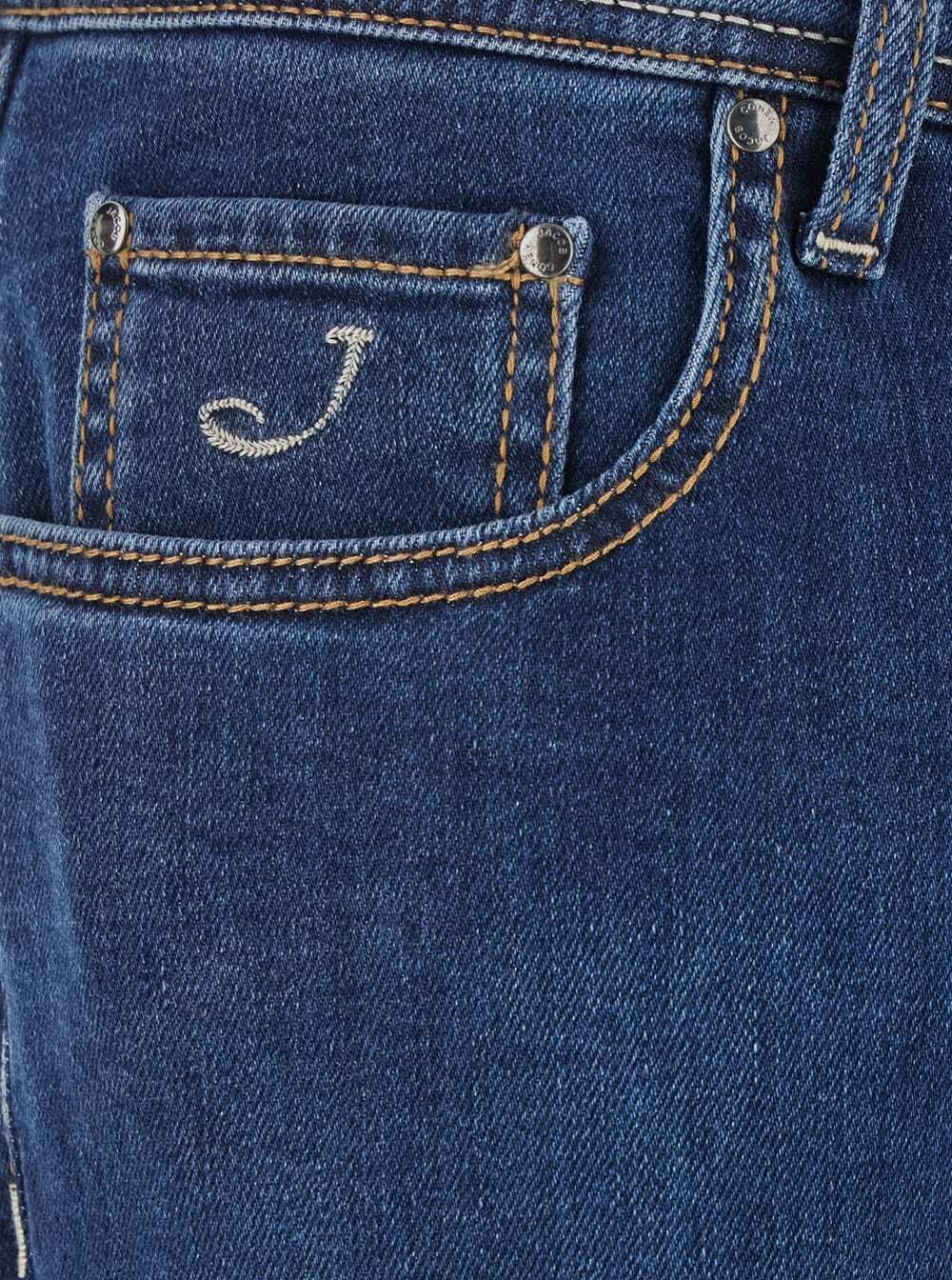 Jacob Cohen Blue Jeans With Belt Loops And Logo Patch On The Rear In ...