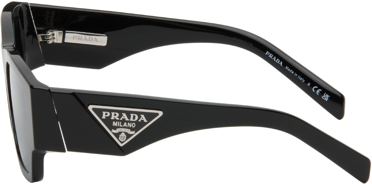 Prada Eyewear Black Triangle Logo Sunglasses Prada