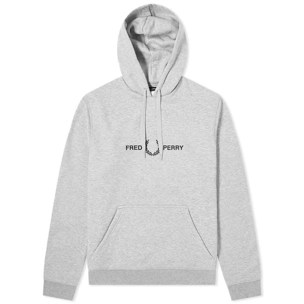 Fred Perry Authentic Embroidered Logo Popover Hoody Fred Perry Authentic