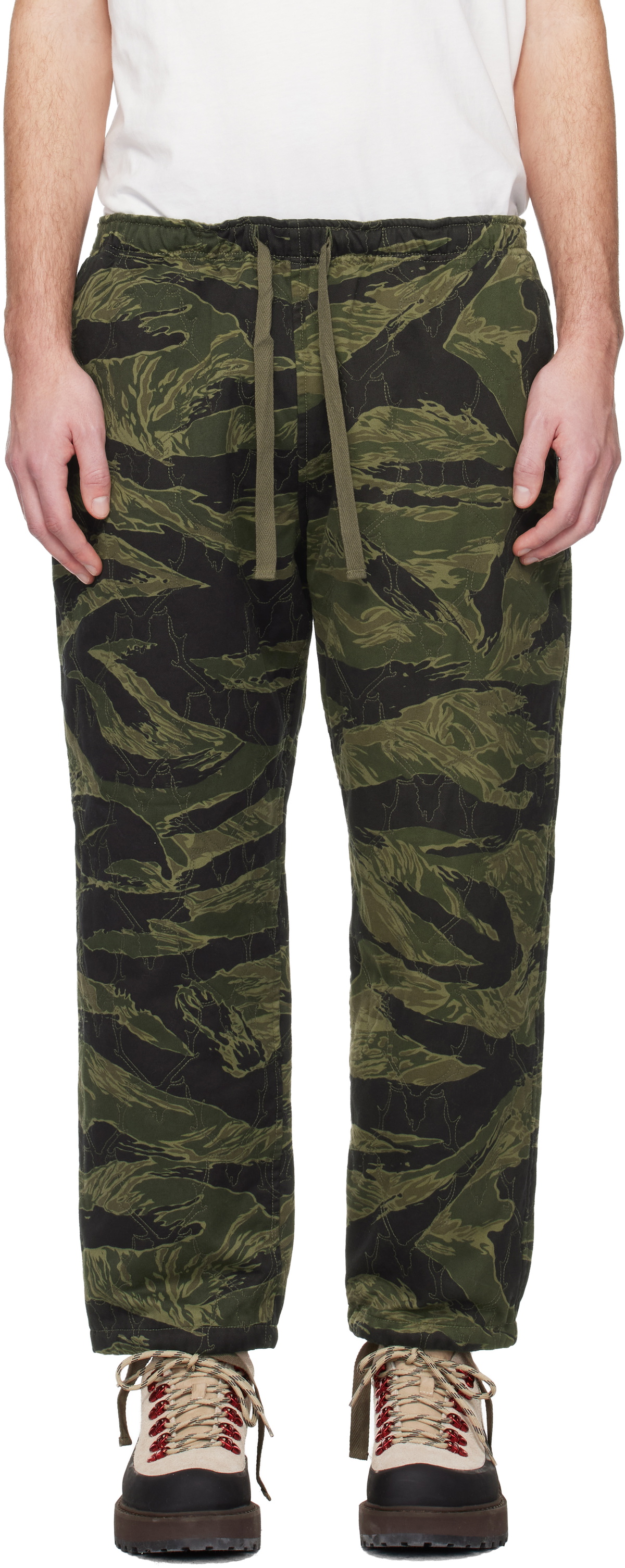 South2 West8 Khaki String Slack Trousers South2 West8