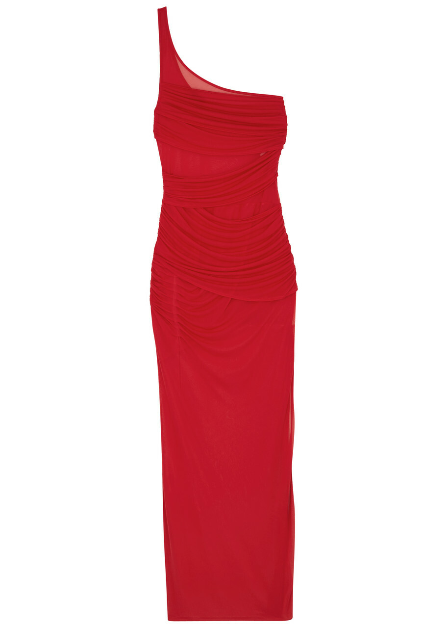 GAUGE81 Moni One-shoulder Tulle Maxi Dress Red Gauge81
