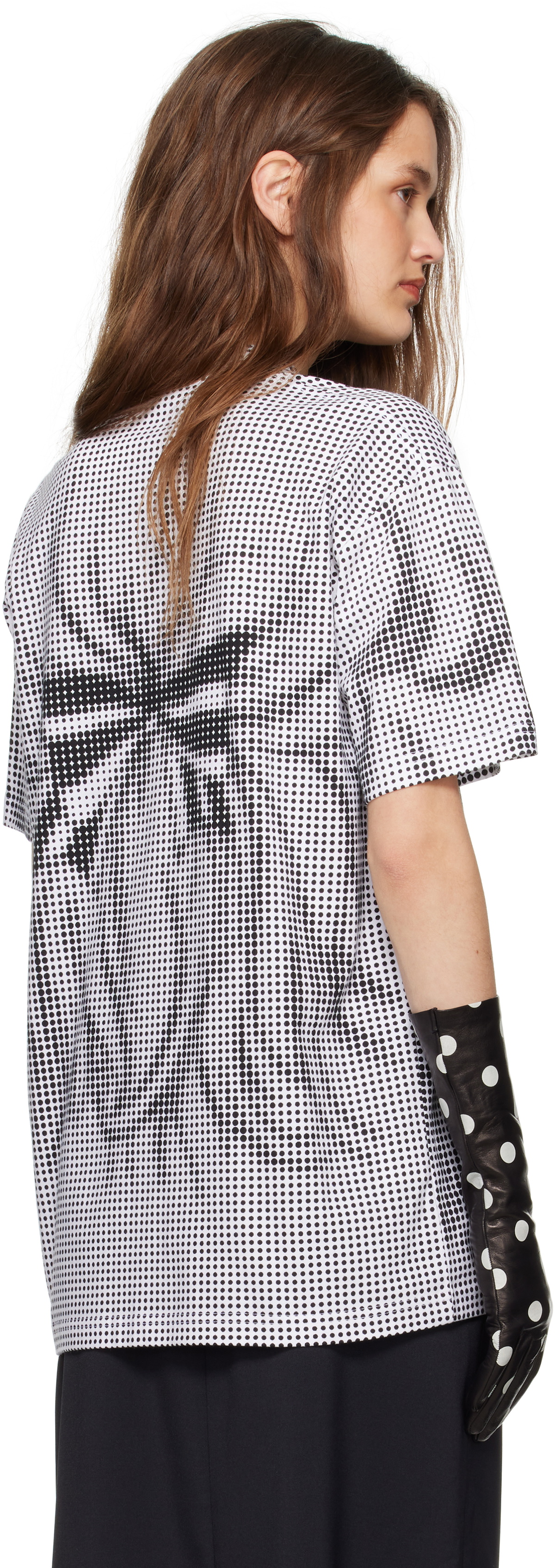 Pushbutton Black & White Pixel Crying Girl T-shirt Pushbutton