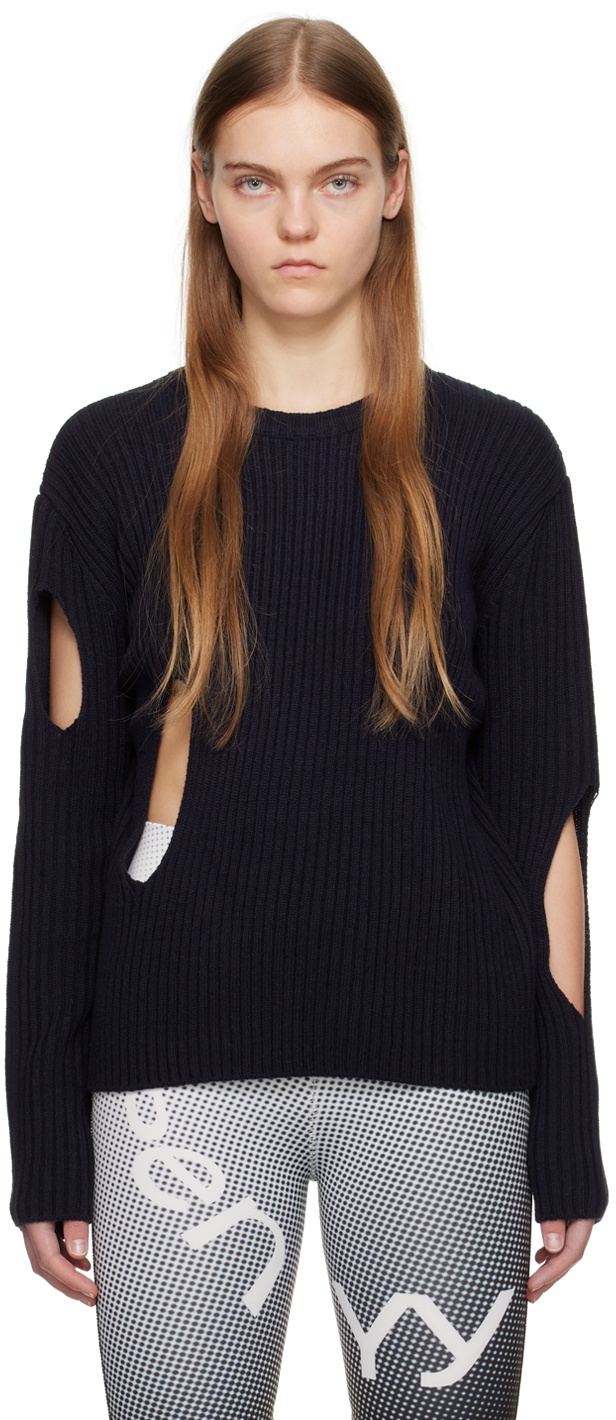 OPEN YY SSENSE Exclusive Navy Sweater OPEN YY