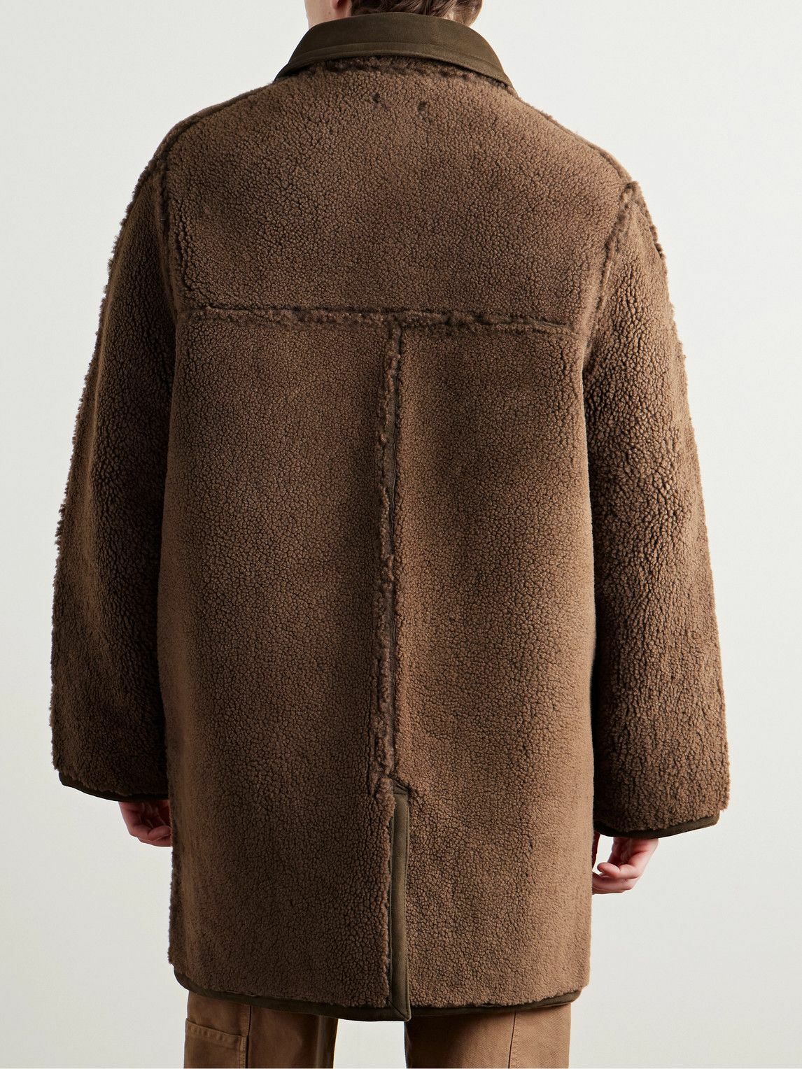 BODE - Ranch Reversible Shearling Coat - Brown Bode