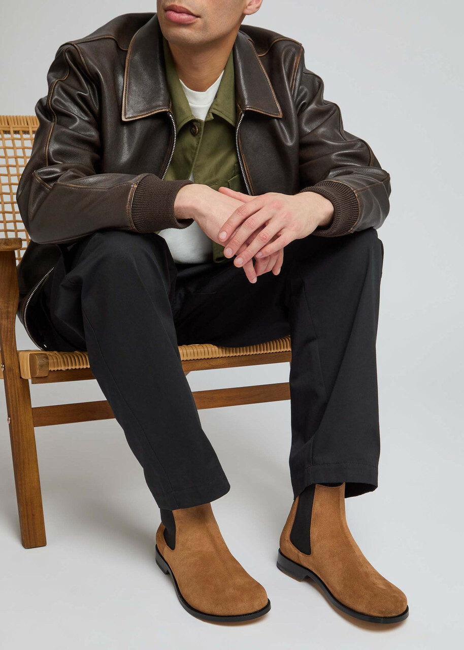 Loewe Campo Suede Chelsea Ankle Boots Brown Loewe