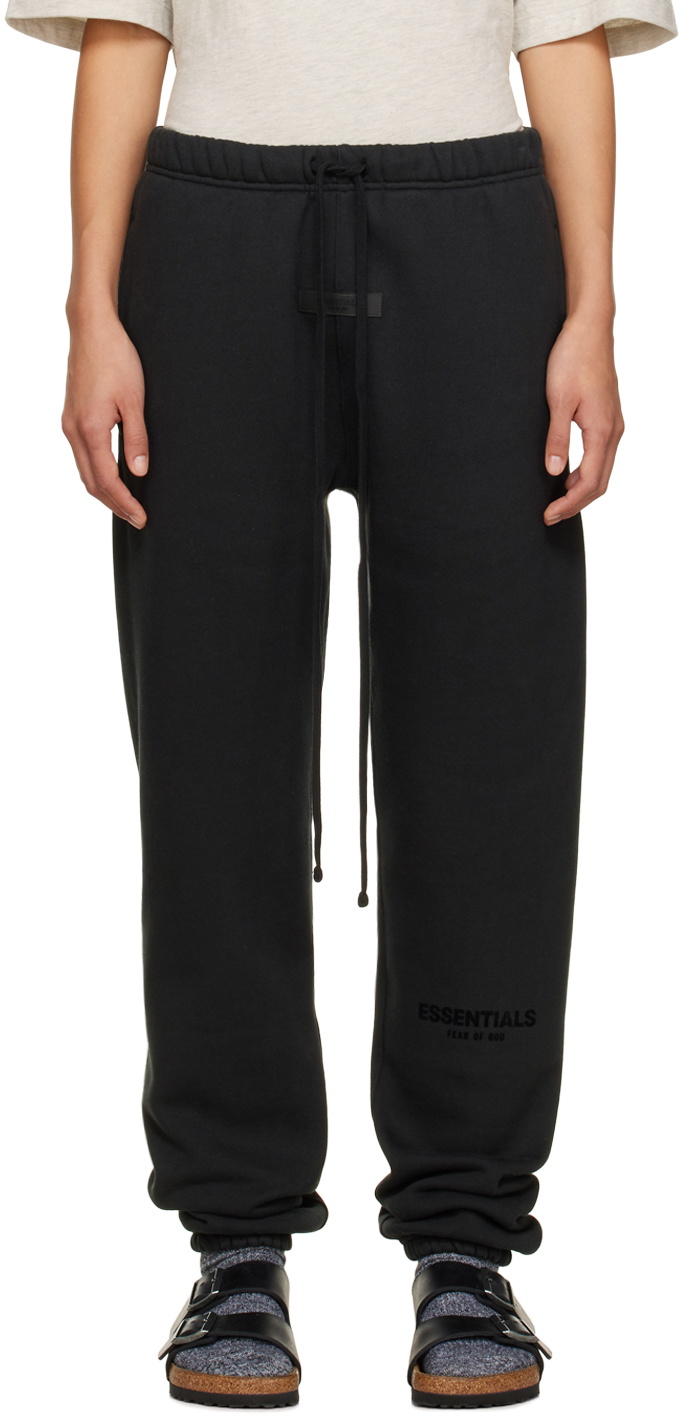 Fear of God ESSENTIALS Black Drawstring Lounge Pants Fear Of God Essentials