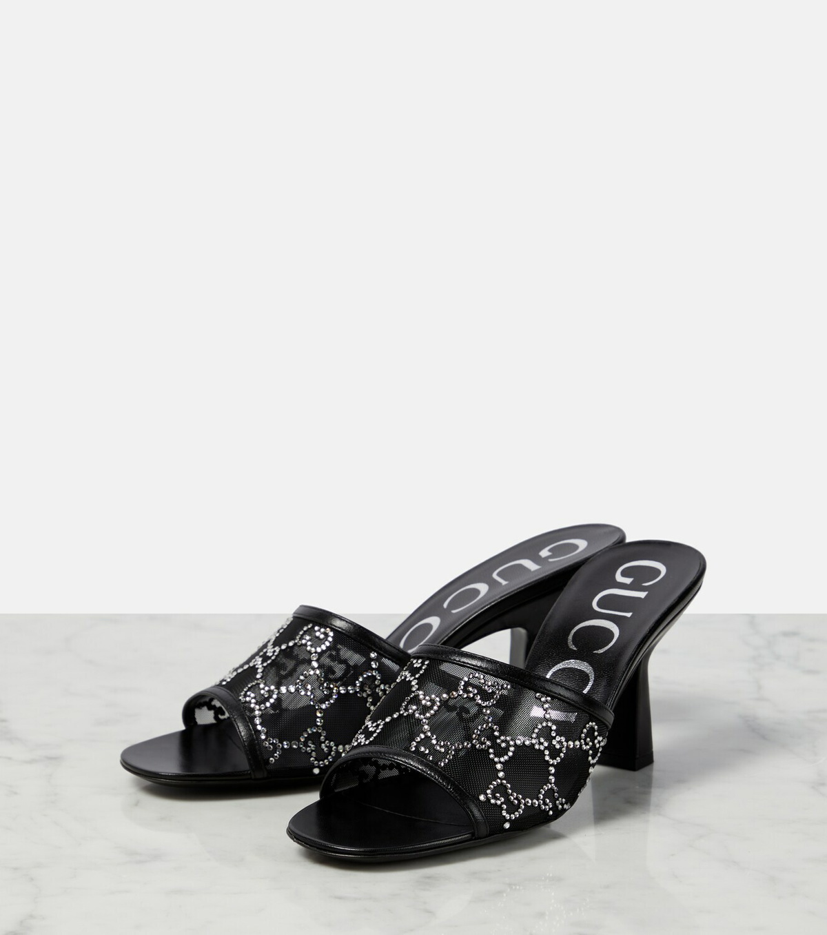 Gucci GG embellished mesh mules Gucci