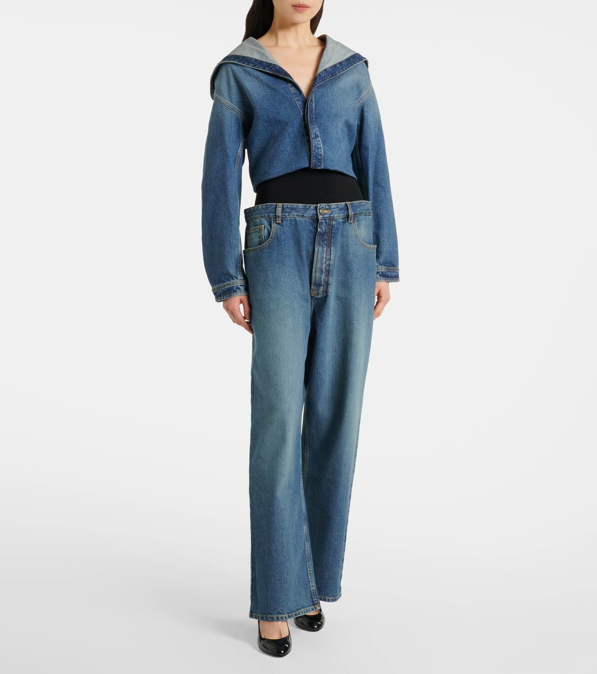 Alaïa Hooded denim shirt ALAÏA