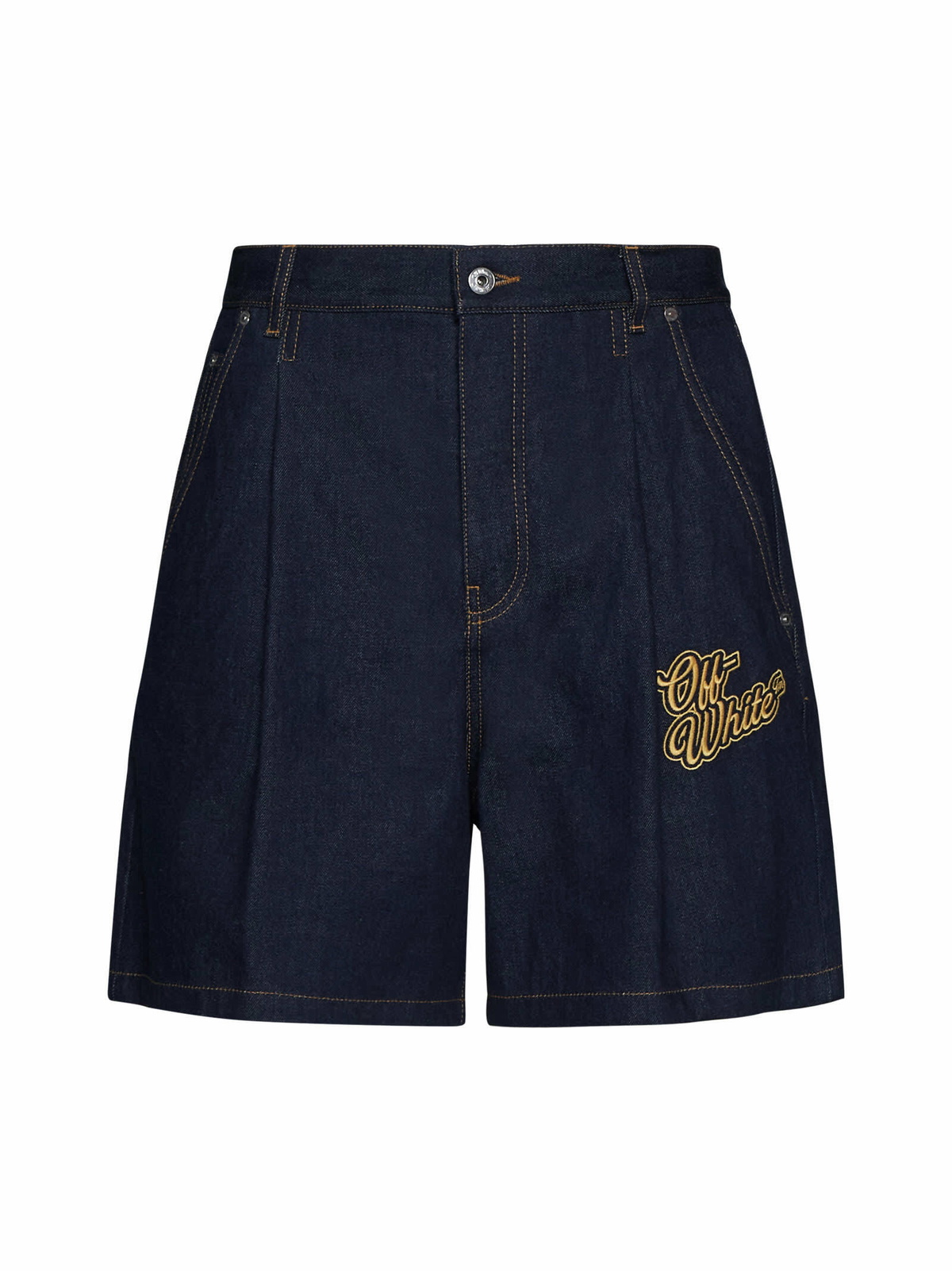 Off-White Denim Shorts With Logo Off-White