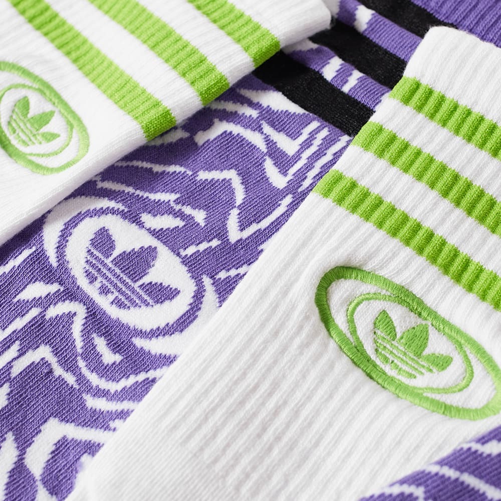 Adidas Rekive Crew Sock 2-Pack in White/Purple Rush adidas