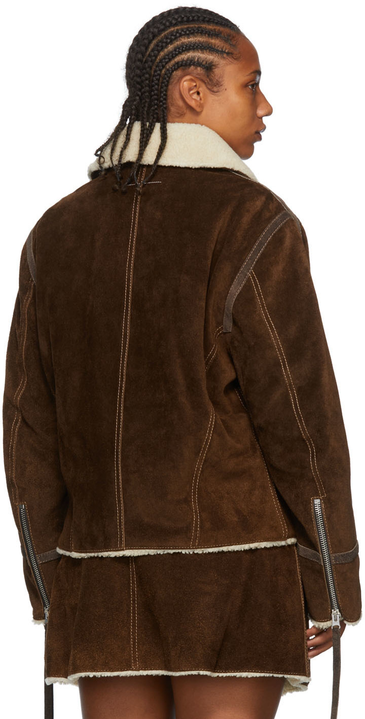 MM6 Maison Margiela Brown Suede Jacket MM6 Maison Margiela