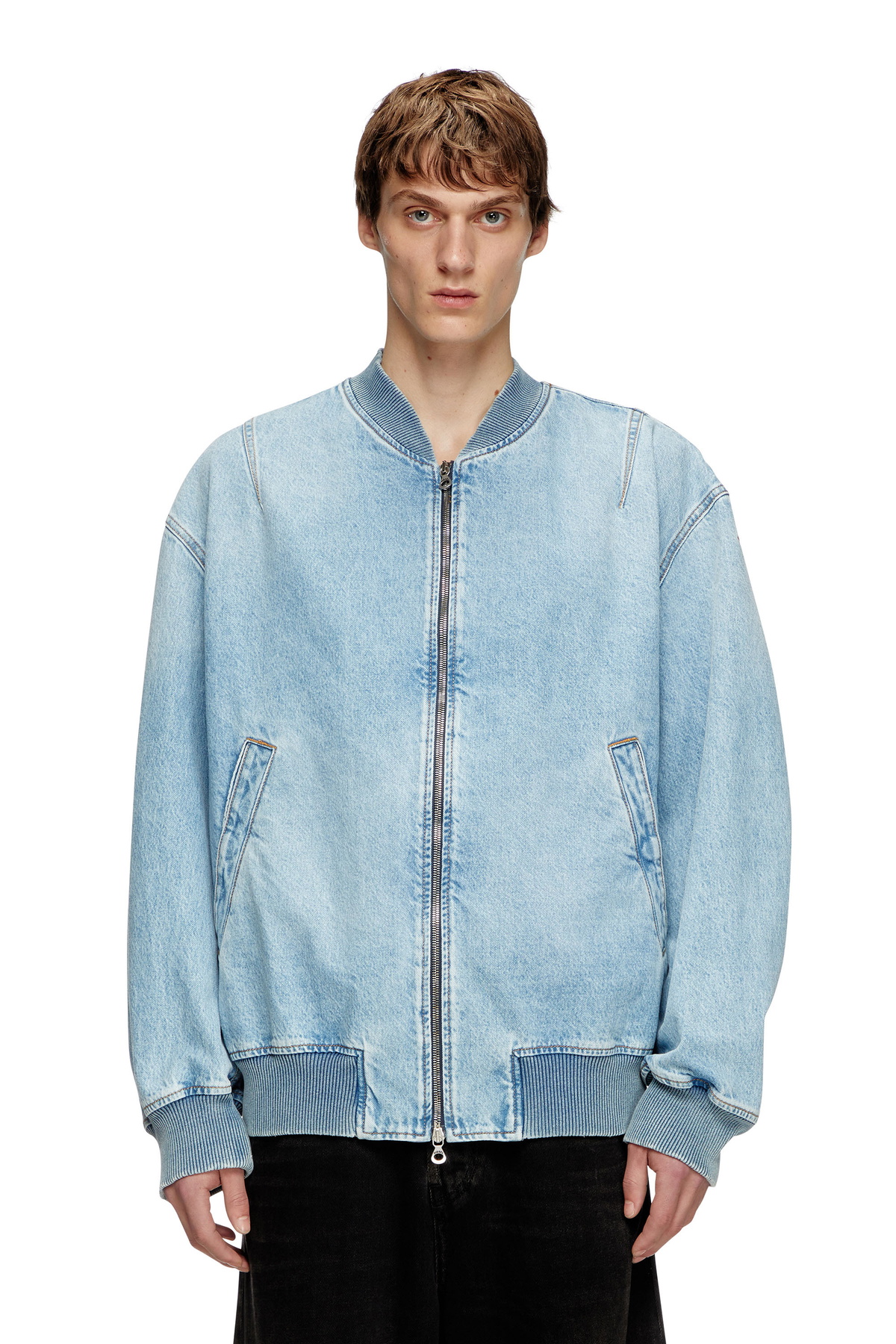 Diesel Bomber jacket in denim - Denim Jackets Mens in Blue Diesel