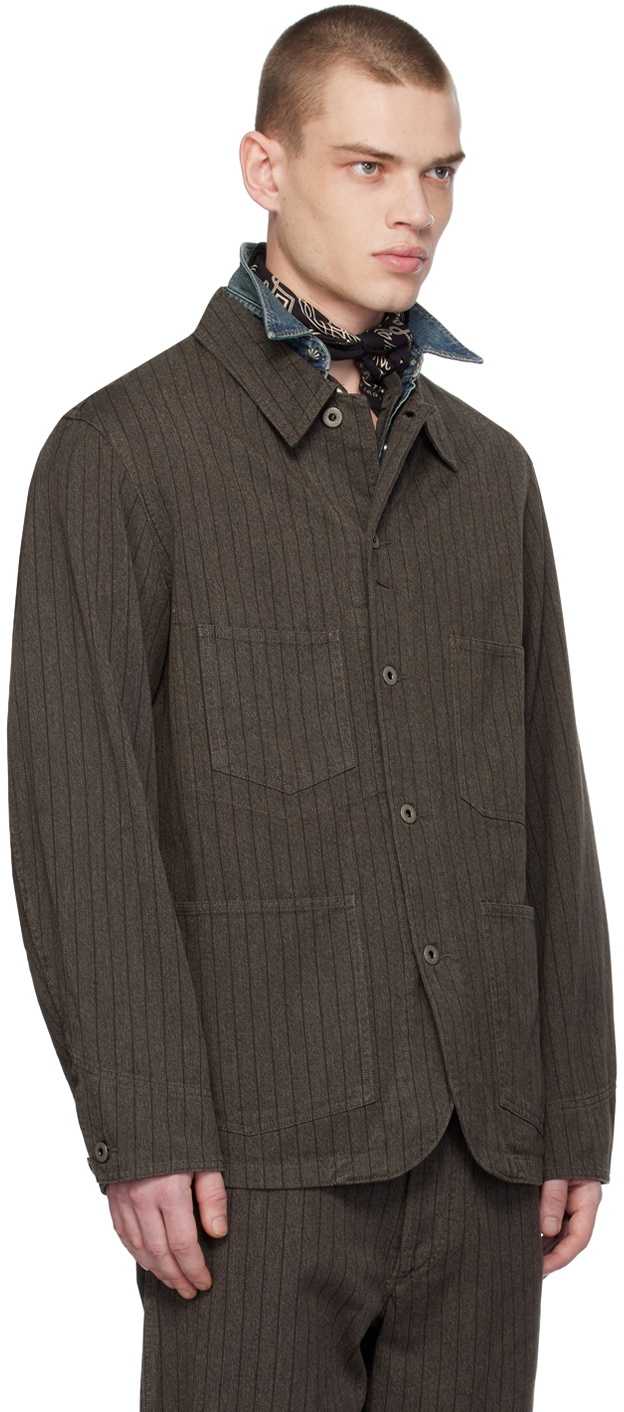 RRL Gray Striped Jacket RRL