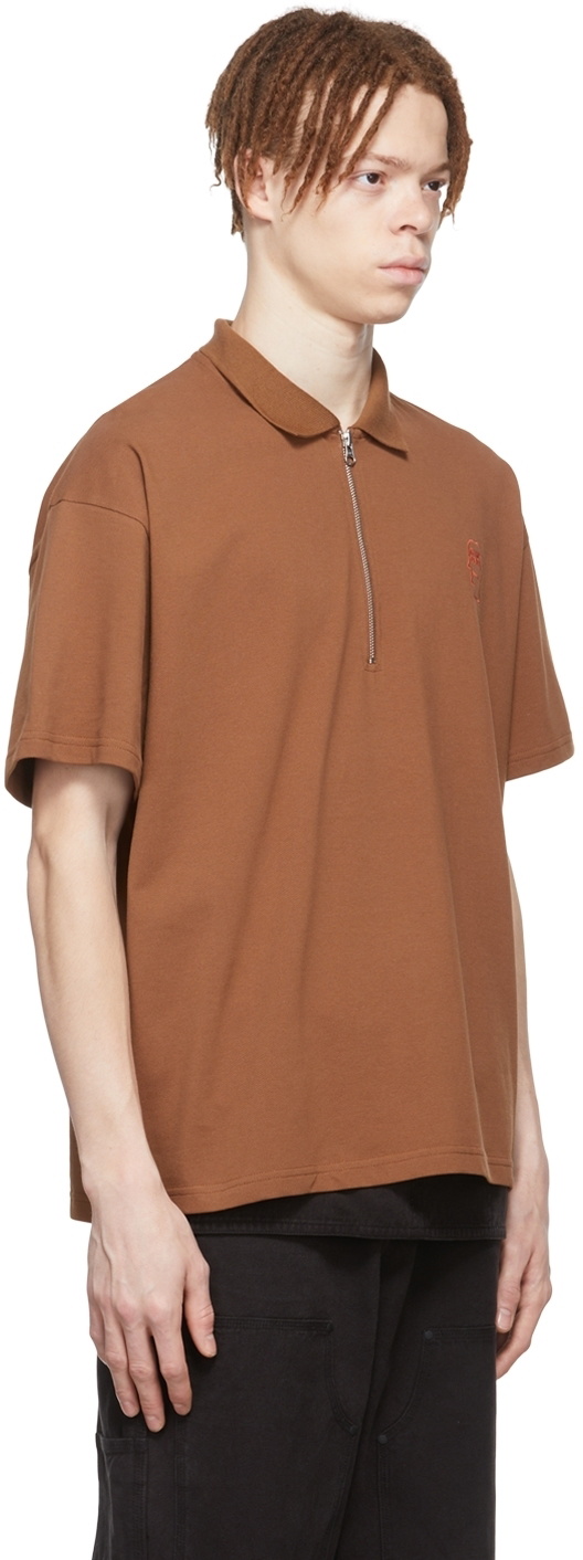Brain Dead Brown Cotton Polo Brain Dead