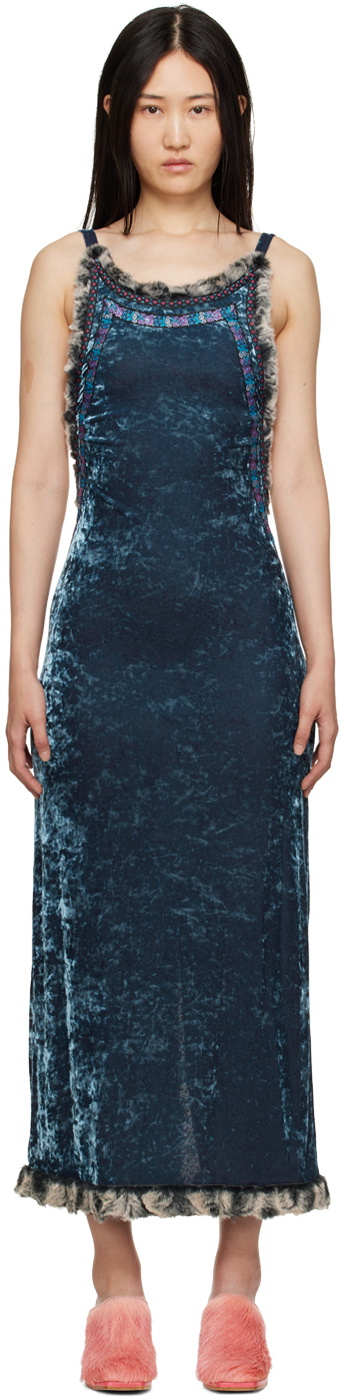 Anna Sui Blue Princess Amber Midi Dress Anna Sui