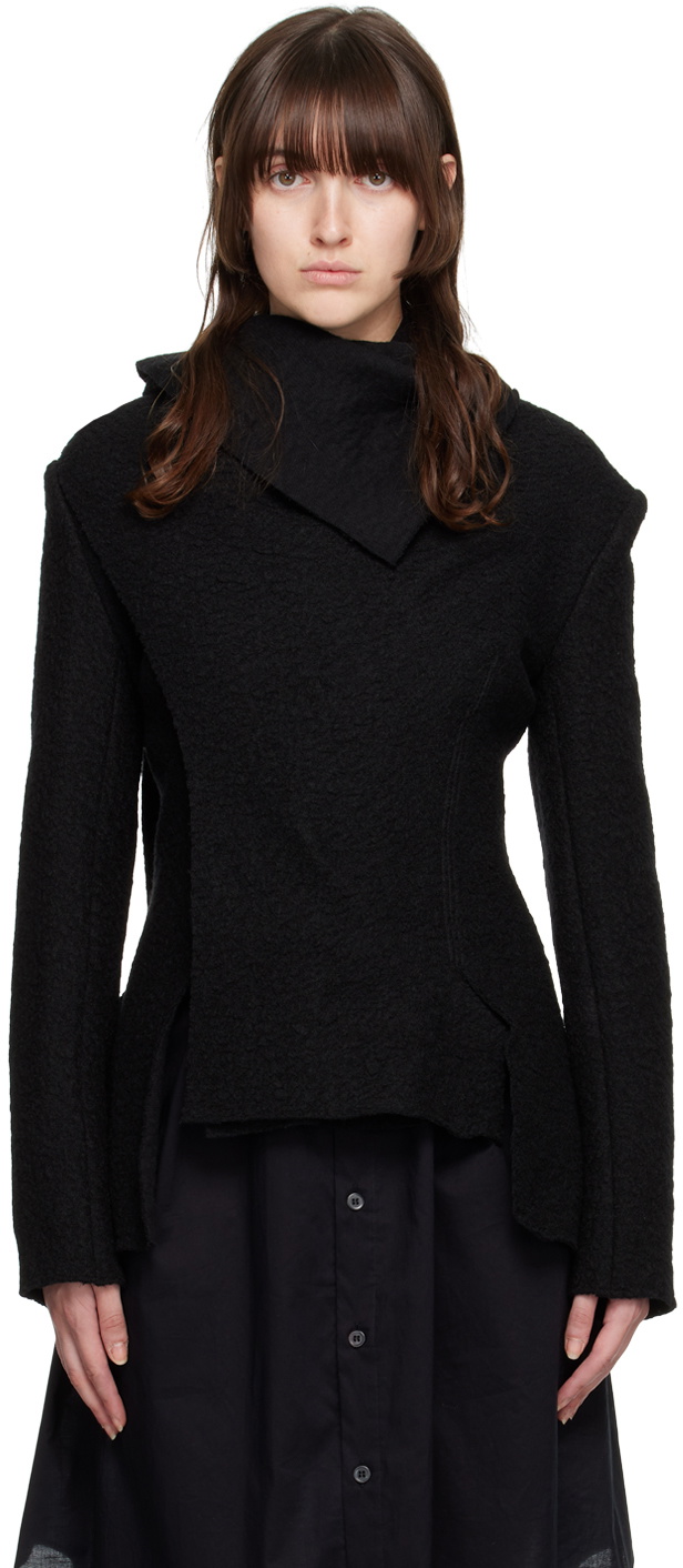 Yohji Yamamoto Black Stole Coat Yohji Yamamoto