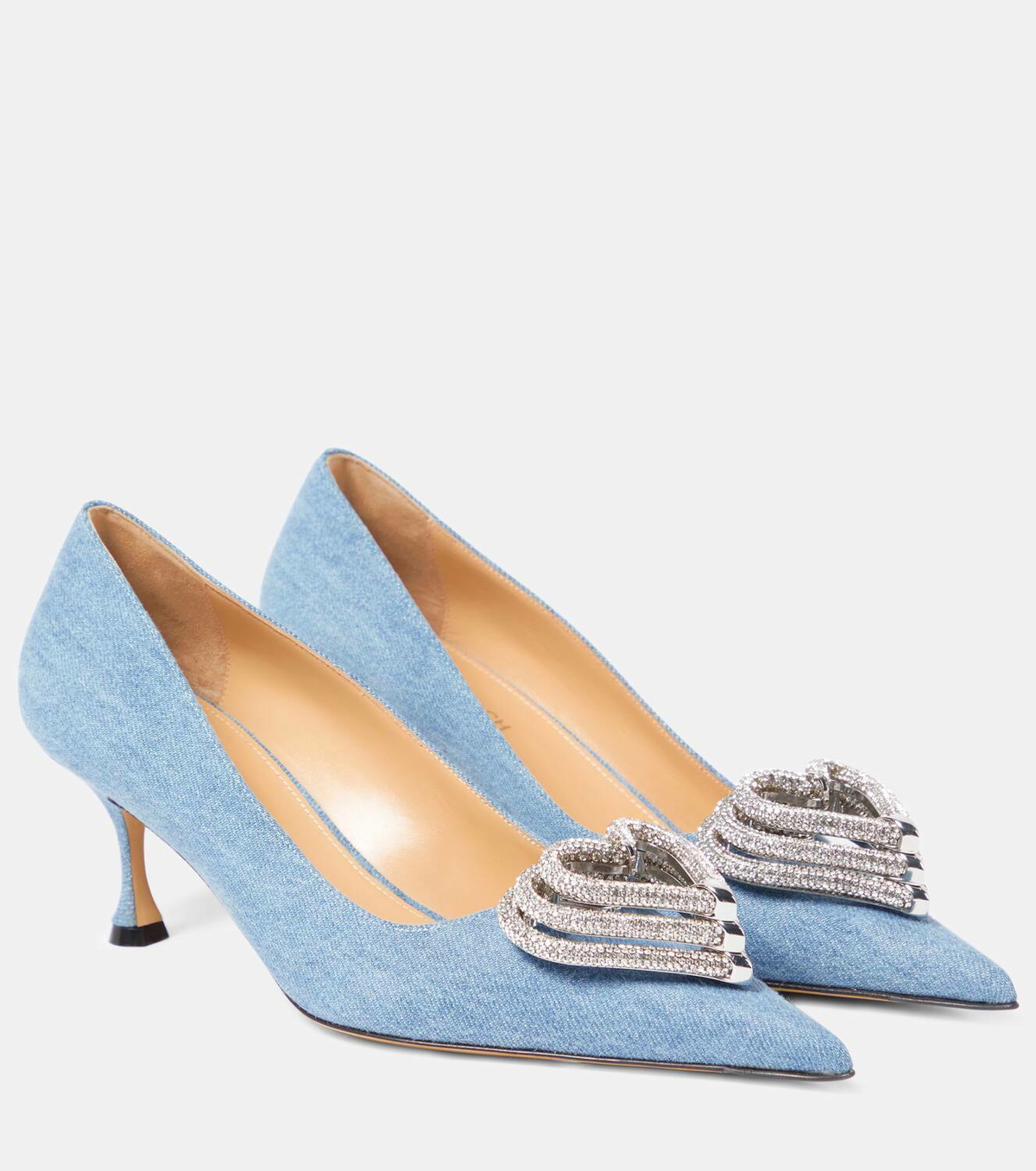 Mach & Mach Triple Heart 60 denim pumps MACH & MACH