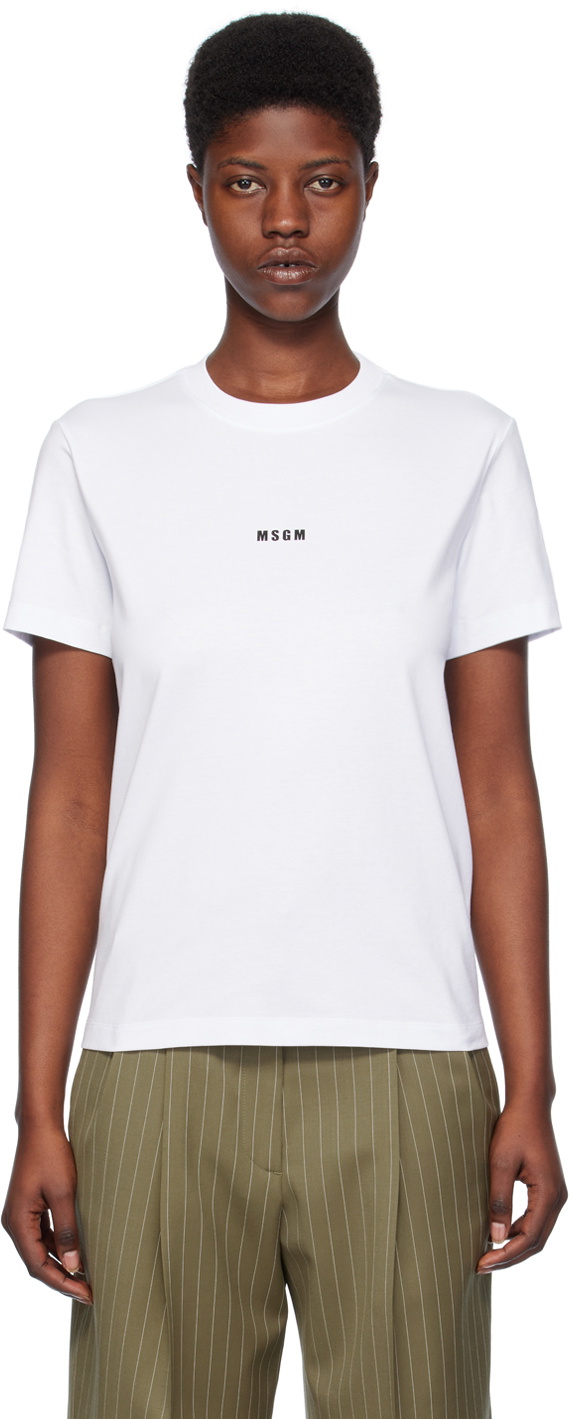 MSGM White Micro T-Shirt MSGM
