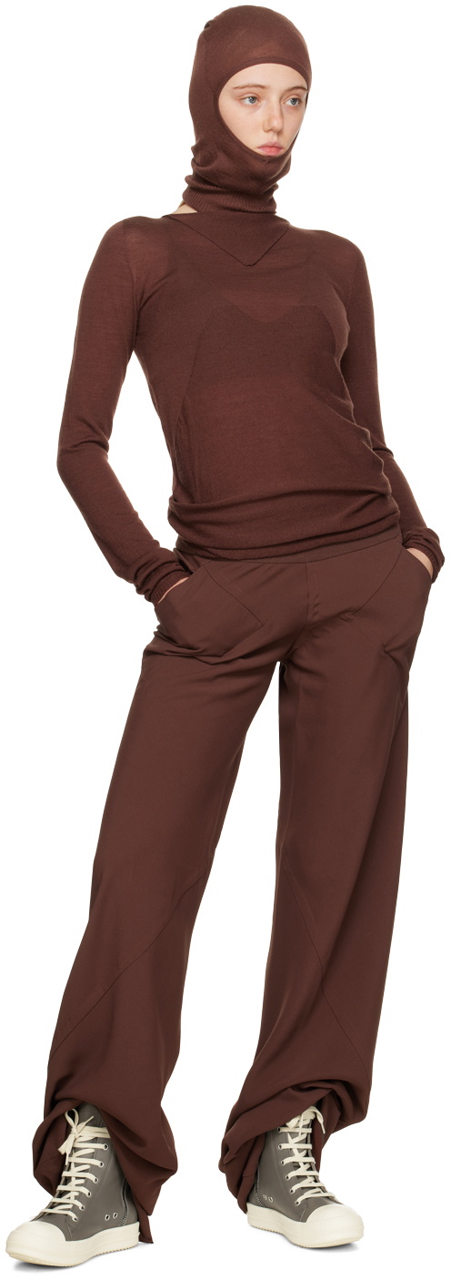 Rick Owens Burgundy Column Long Sleeve T-Shirt Rick Owens