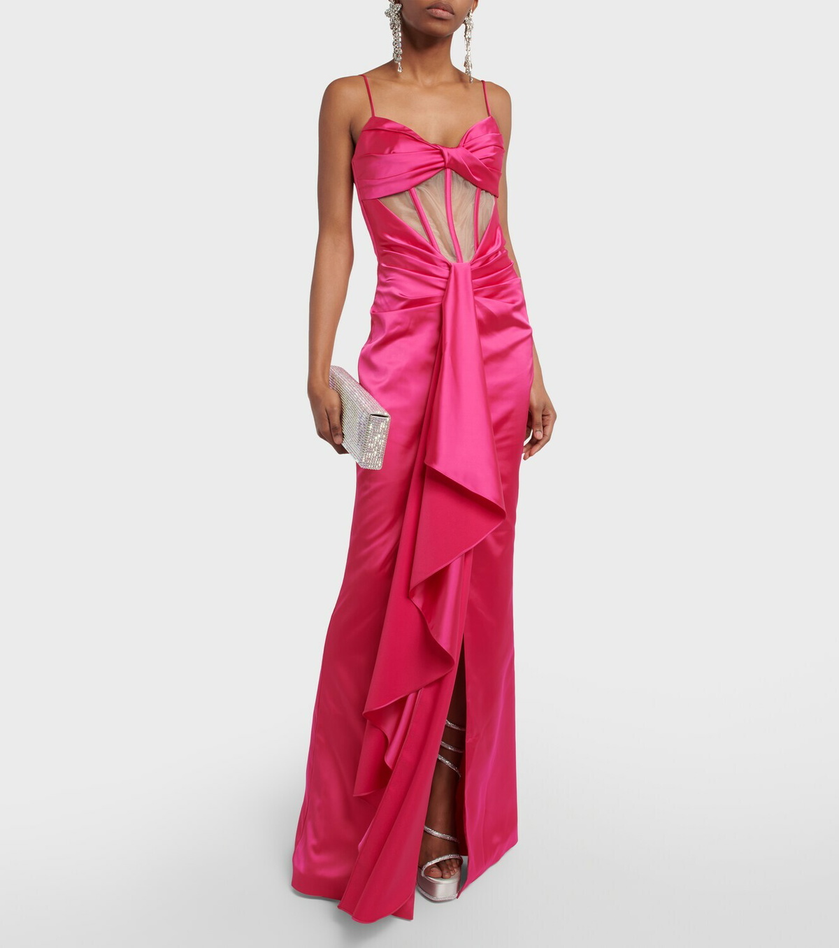 Rasario Draped corset satin gown Rasario