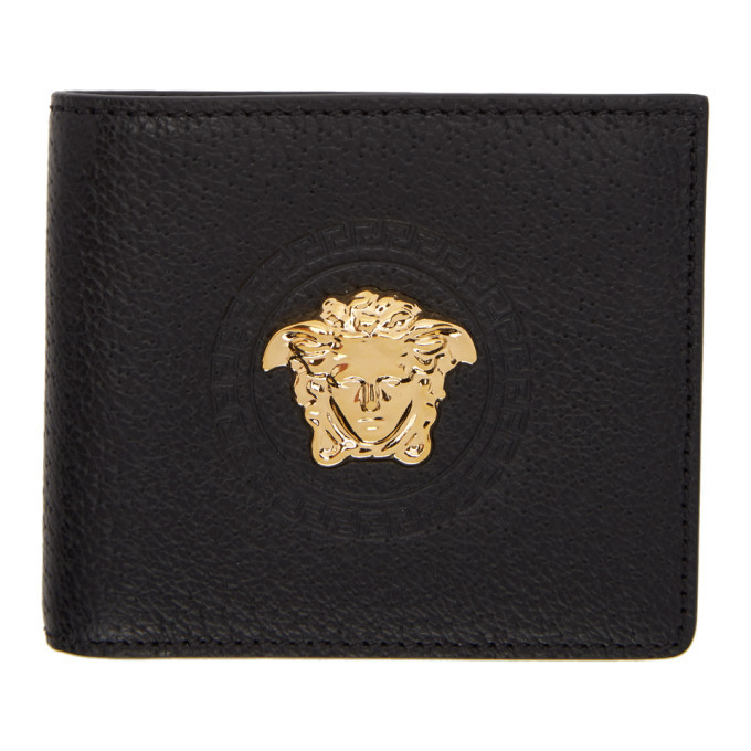 Versace Black Palazzo Coin Bifold Wallet Versace