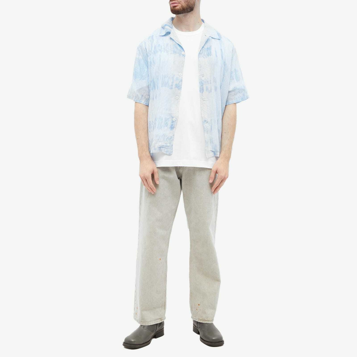 Comme des Garçons SHIRT Men's Oversized Back Neck Logo Tee in White ...