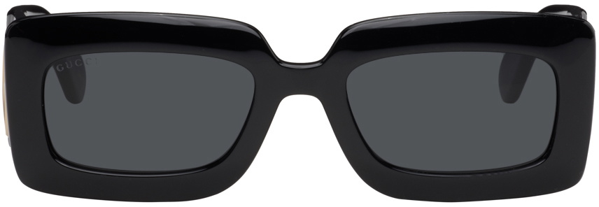 Gucci Black Thick Rectangular Injection Sunglasses Gucci