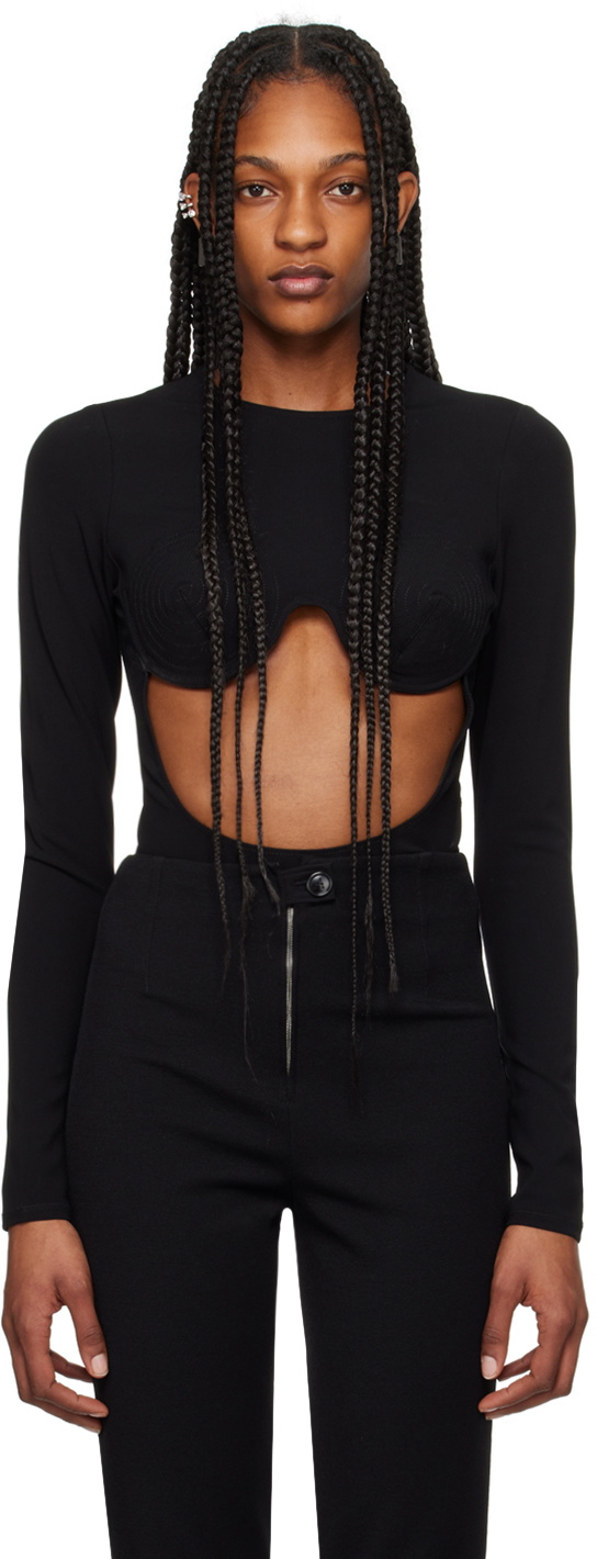 Jean Paul Gaultier Black Cone Bra Bodysuit Jean Paul Gaultier
