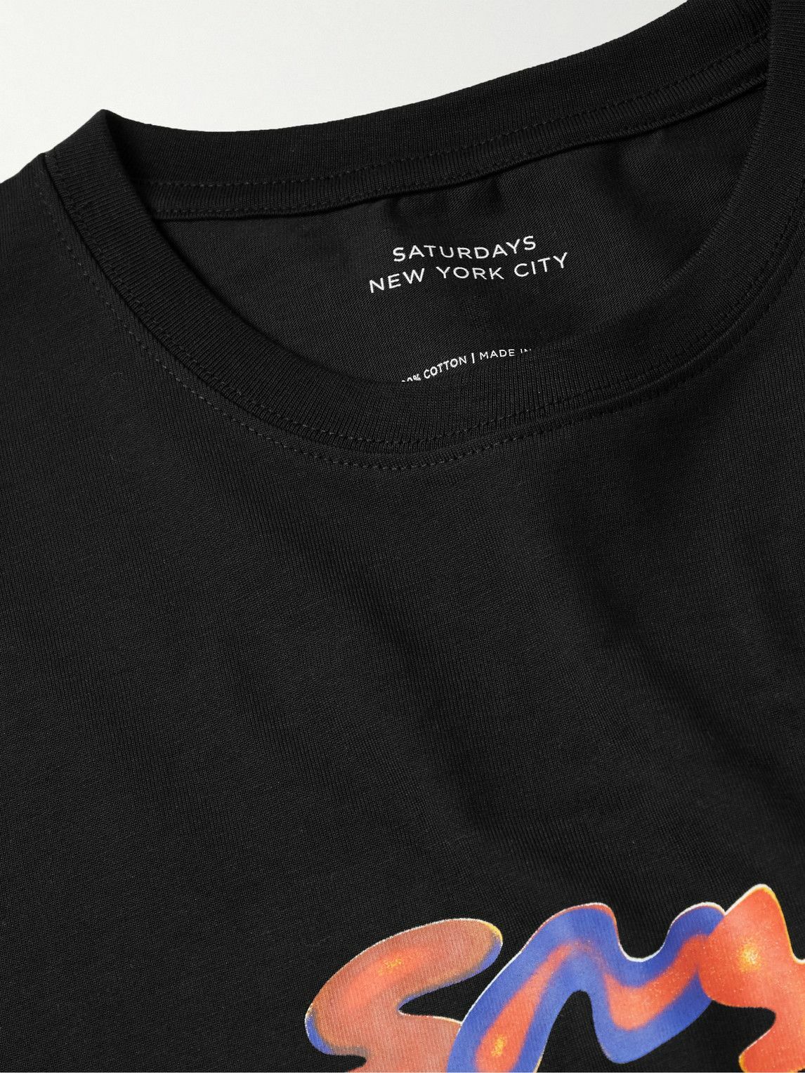 Saturdays NYC - Logo-Print Cotton-Jersey T-Shirt - Black Saturdays NYC