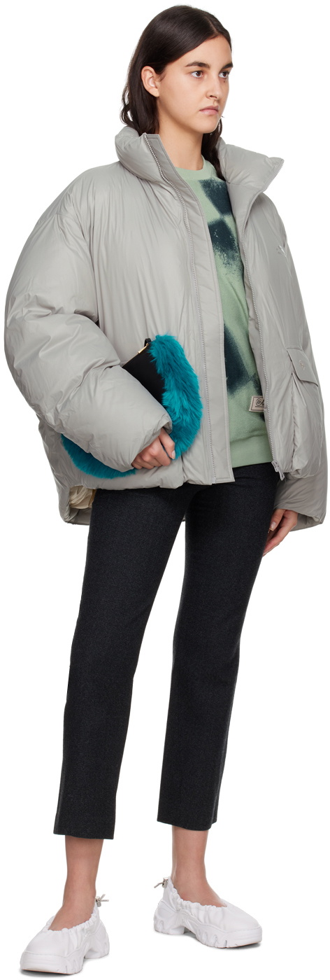 ADER error Beige Print Down Jacket ADER error