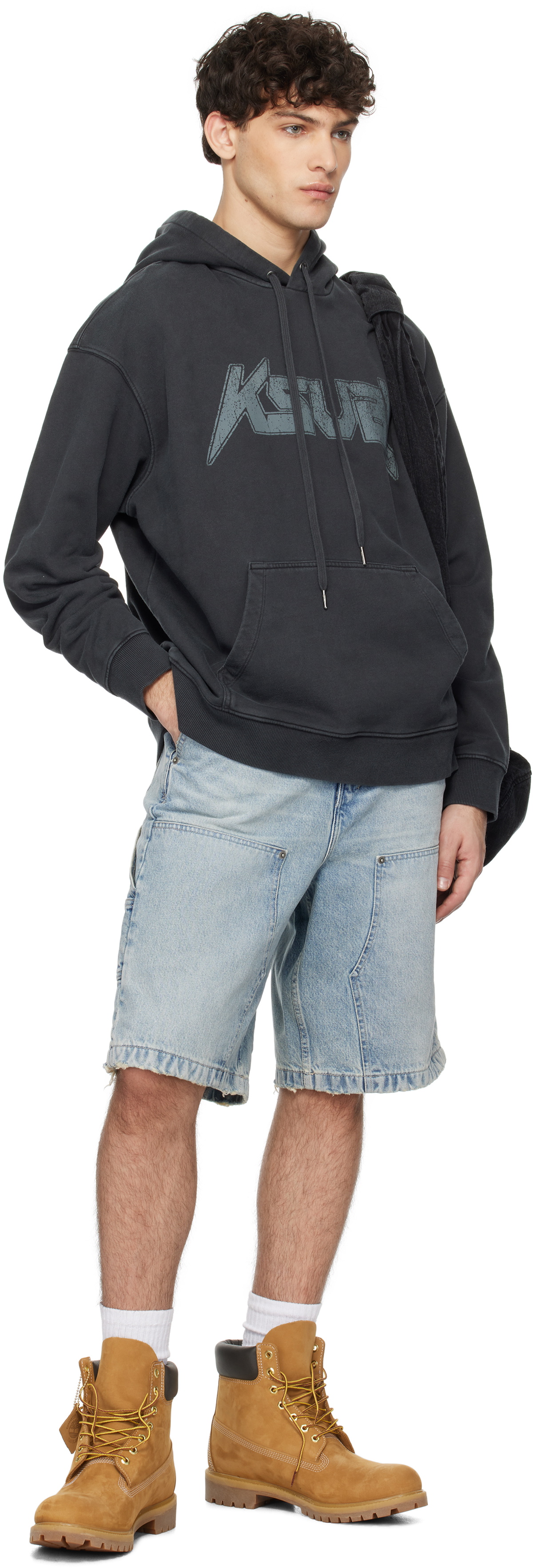 Ksubi Blue MAXX Operator Champagne Denim Shorts Ksubi