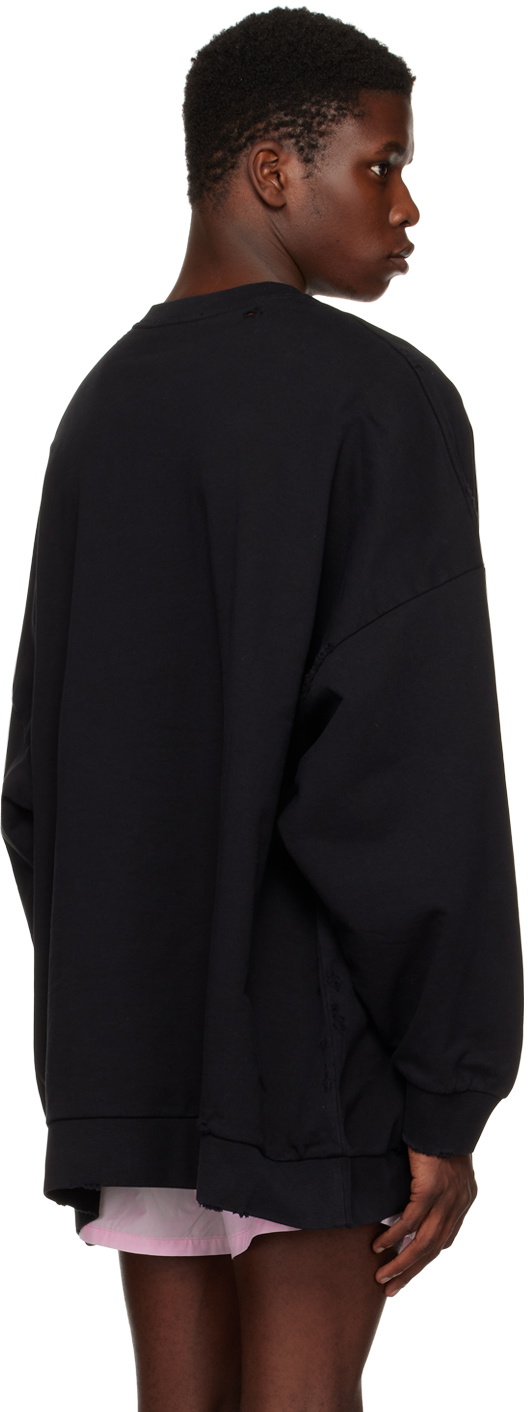 Raf Simons Black Grimcrawler Destroyed Sweatshirt Raf Simons