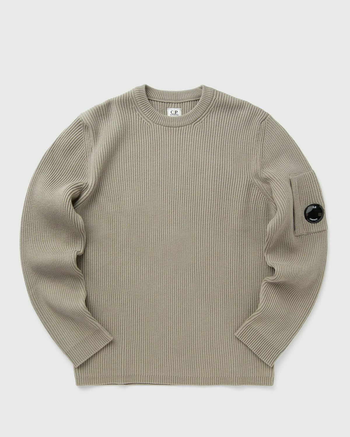 C.P. Company Full Rib Crew Neck Knit Beige Pullovers C.P. Company