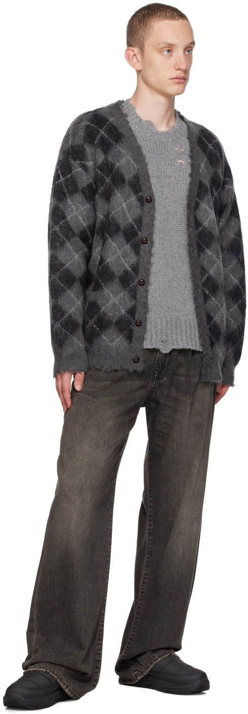 R13 Gray Distressed Sweater R13