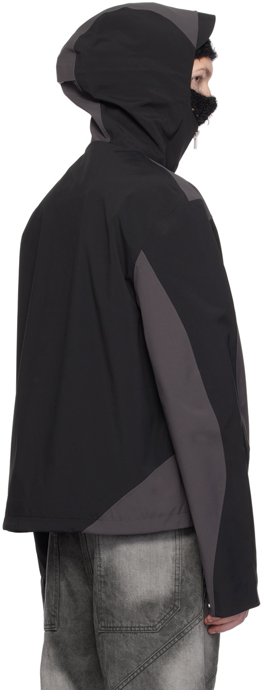 HELIOT EMIL Black & Gray Trident Technical Jacket Heliot Emil