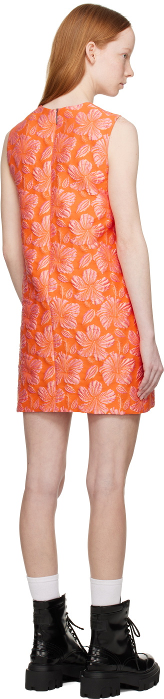 MSGM Orange Jacquard Mini Dress MSGM