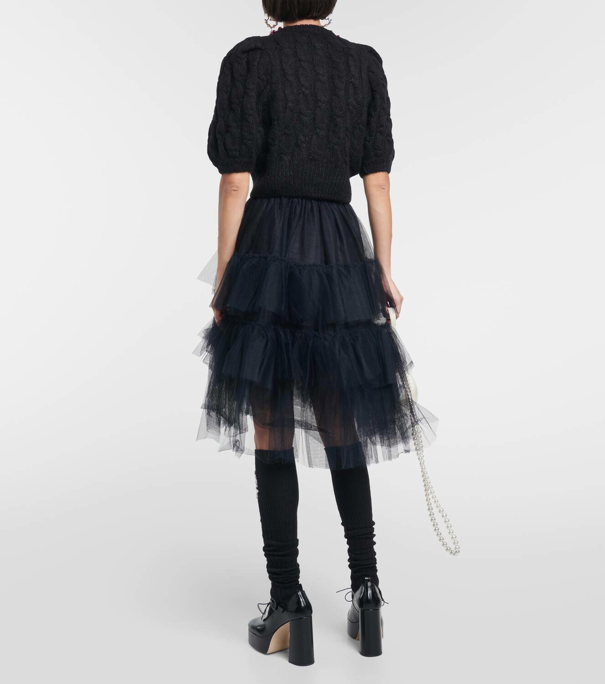 Simone Rocha Cable-knit alpaca-blend cardigan Simone Rocha