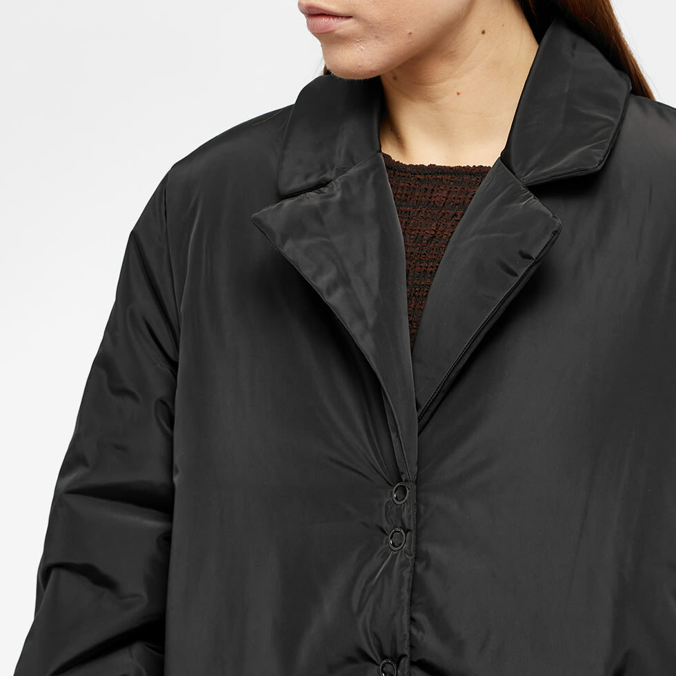 GANNI Women's Light Padded Longline Coat in Black GANNI