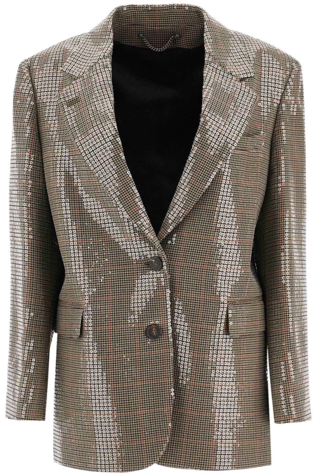 GOLDEN GOOSE houndstooth blazer with sequins Beige Golden Goose Deluxe ...