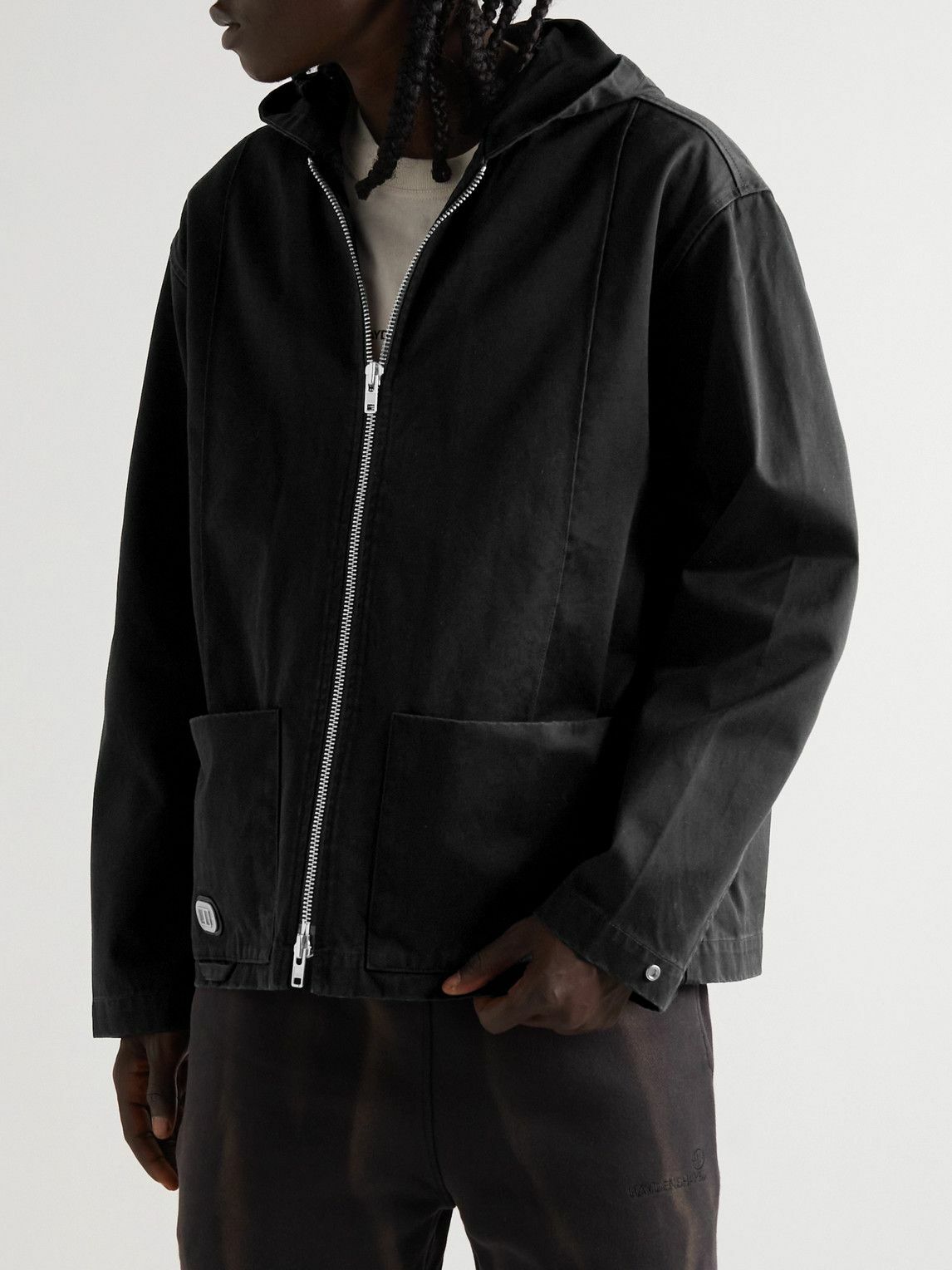 HAYDENSHAPES - Lamination Logo-Appliquéd Printed Cotton-Gabardine ...
