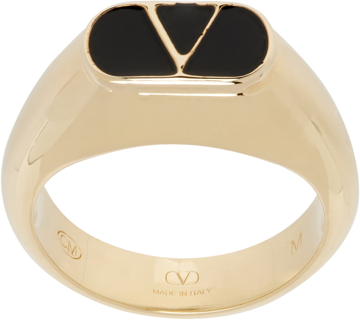 Valentino Garavani Gold VLogo Signature Chevalier Ring Valentino Garavani