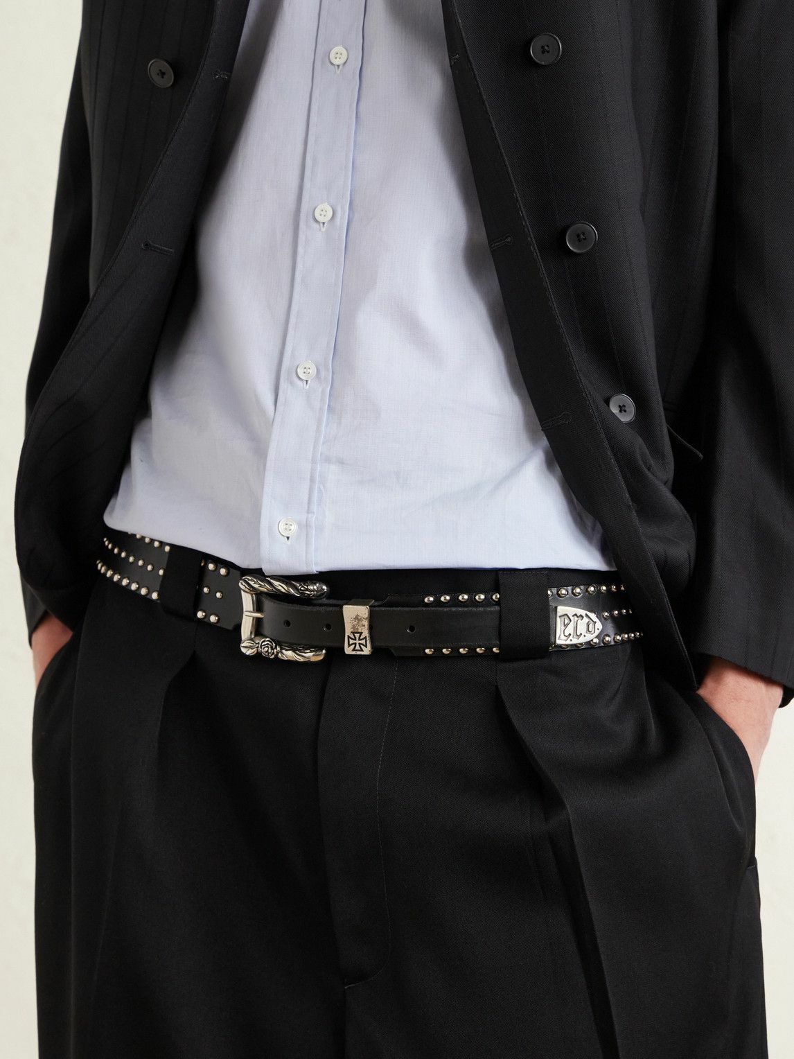 Enfants Riches Déprimés - Lock Jaw 3.5cm Studded Leather Belt - Black ...