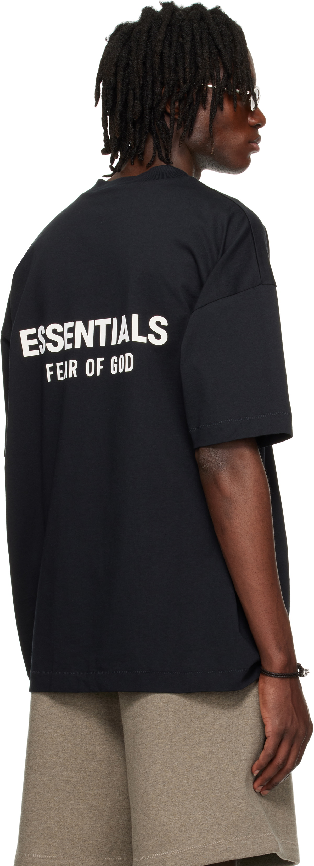 Fear of God ESSENTIALS Black Classic Short Sleeve T-shirt Fear Of God ...