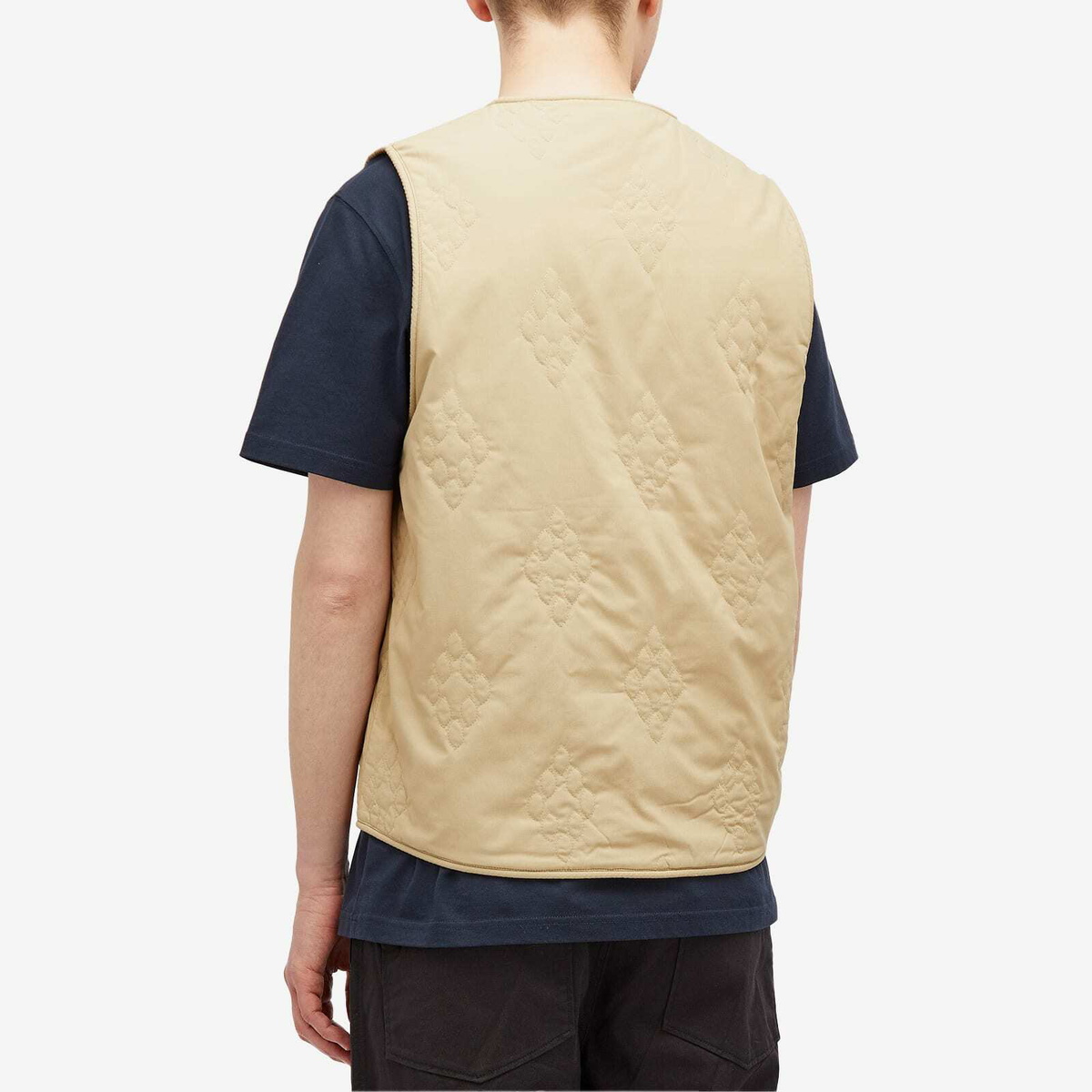 Universal Works Men's Quilted Liner Gilet in Sand Universal Works
